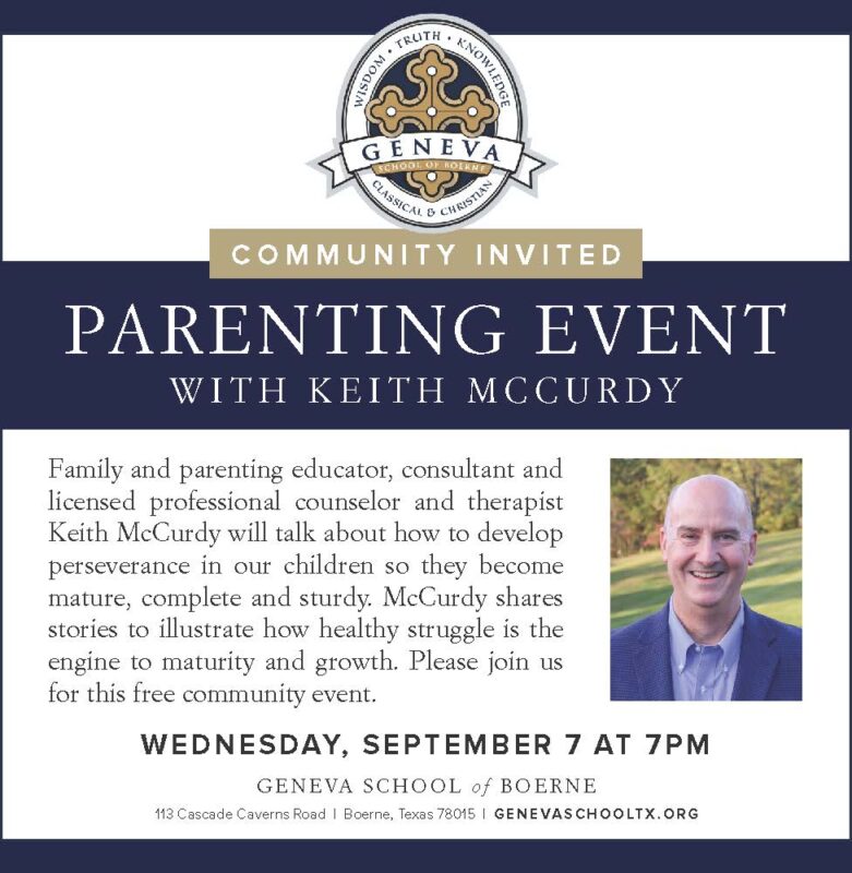 Developing Sturdy Kids – Parenting Event – Geneva School of Boerne